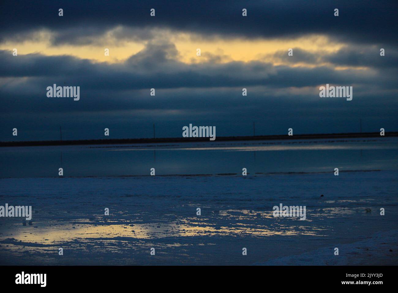 salt lagoon or salinera in Guerrero Negro Baja California Sur, Mexico ...