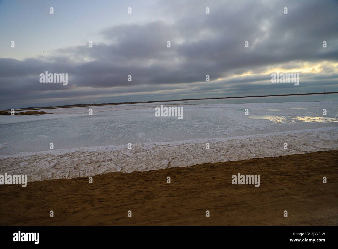 salt lagoon or salinera in Guerrero Negro Baja California Sur, Mexico ...
