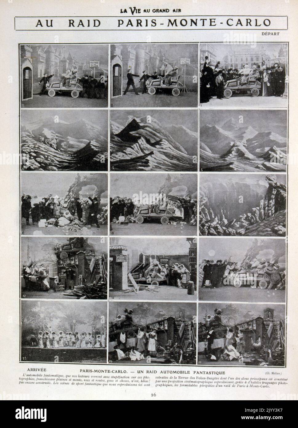 Vintage photograph of French drivers on the road to Monte Carlo ...