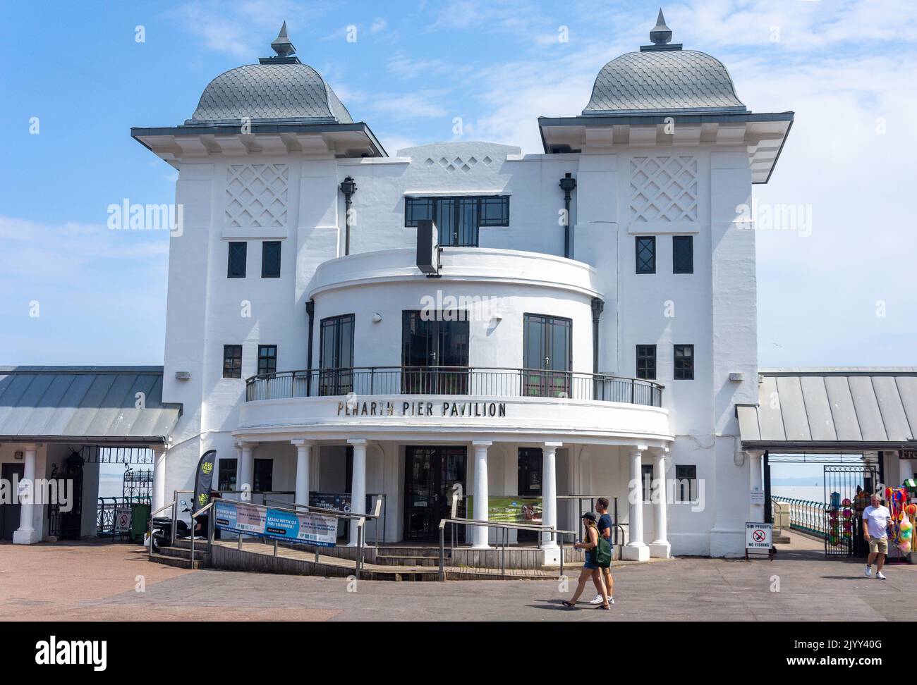 Penarth pier pavilion entrance seafront beach promenade pier pen hi-res ...
