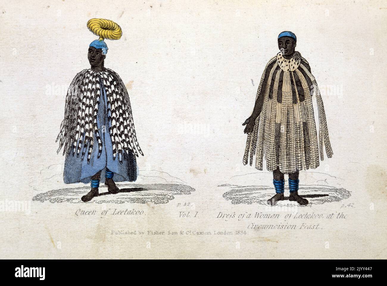 Illustration showing the Queen of the leetakoo tribe and a woman in ...