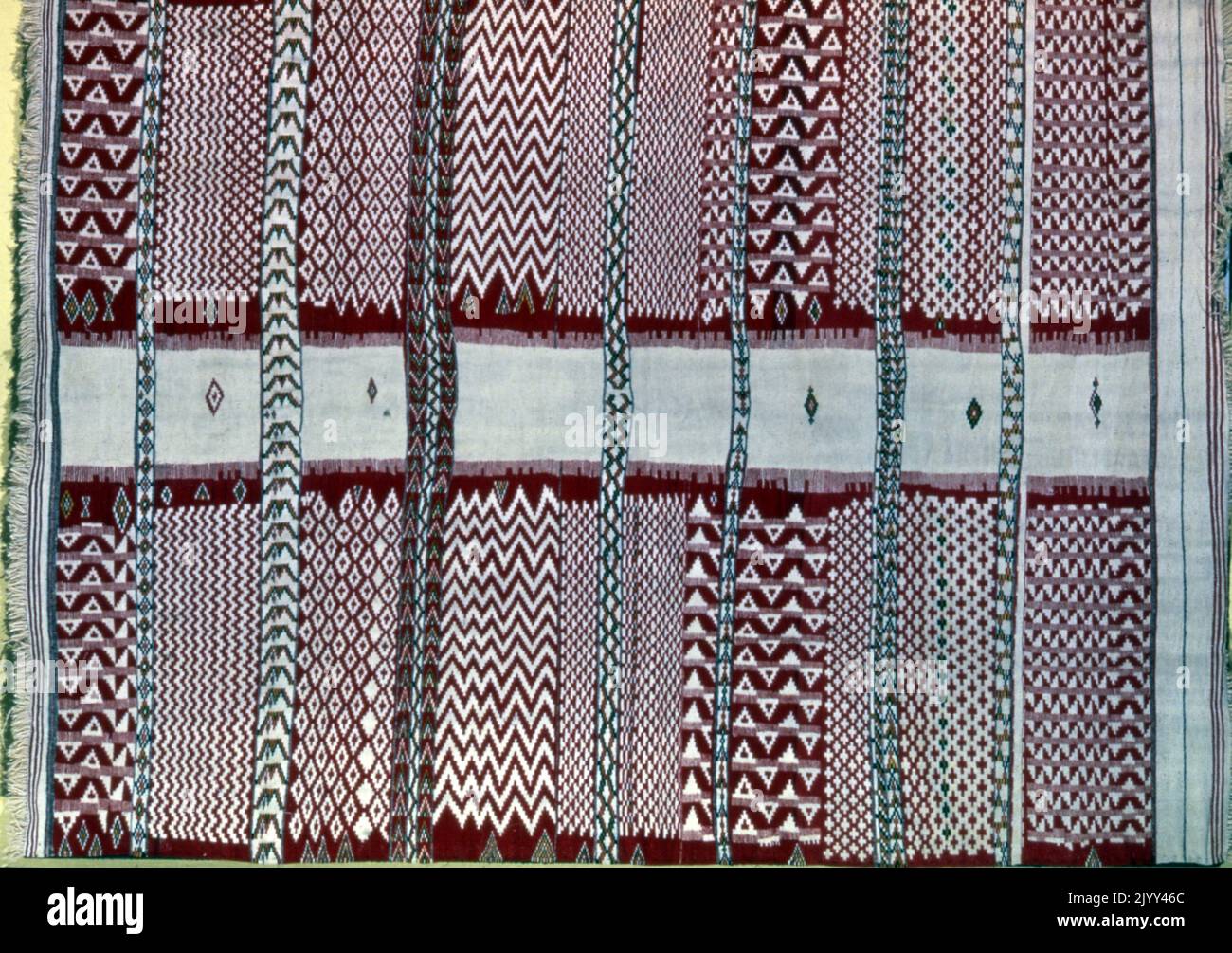 Woolen blanket woven by the Kabyle people, a Berber ethnic group in the ...