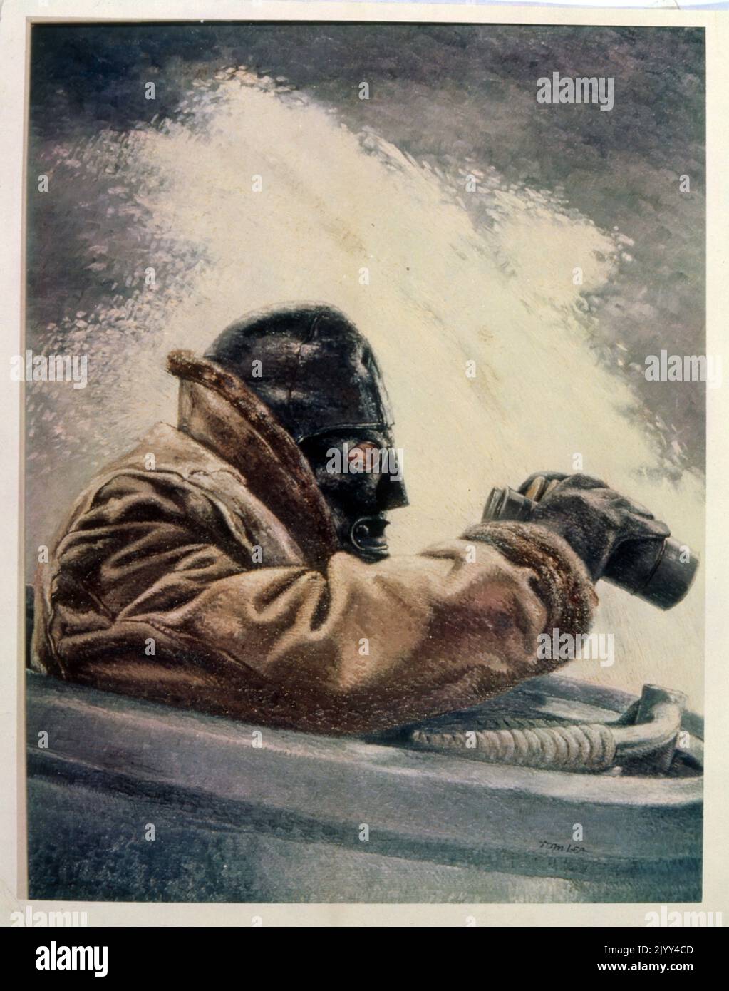 US Navy Lookout on a Submarine as it surfaces. North Atlantic, World ...