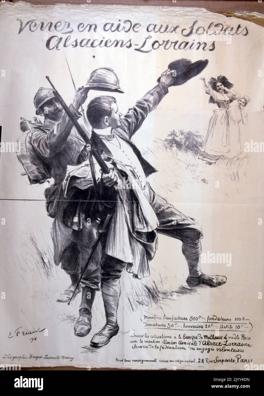 Poster Illustration 1916, demanding that Frenchmen enlist to defend the ...