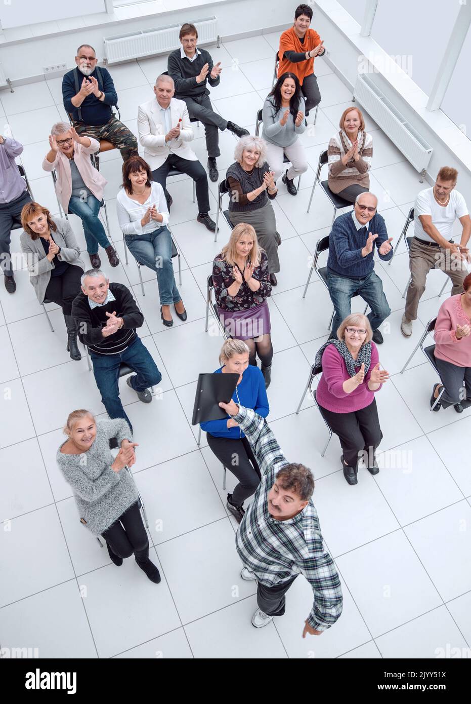 adult participants of the seminar sitting in the conference room Stock ...