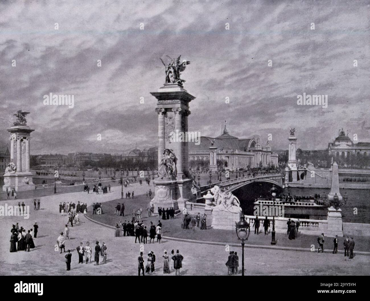 Exposition Universelle (World Fair) Paris, 1900; Black and white ...