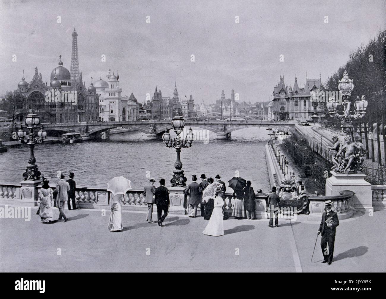 Exposition Universelle (World Fair) Paris, 1900; Painting showing view ...