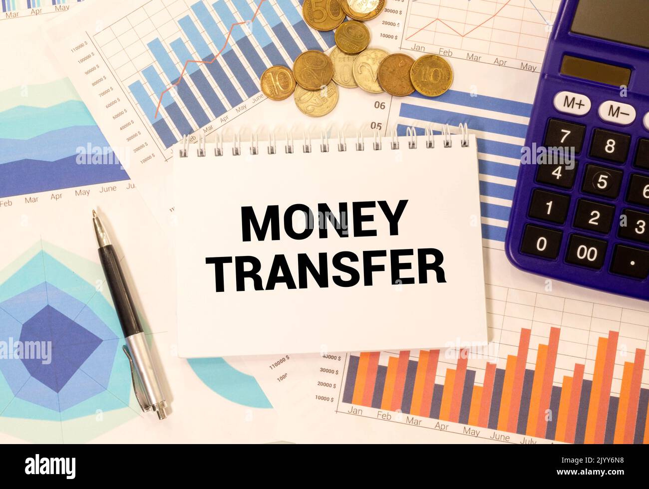 Hand writing the text: Money Transfer Stock Photo - Alamy