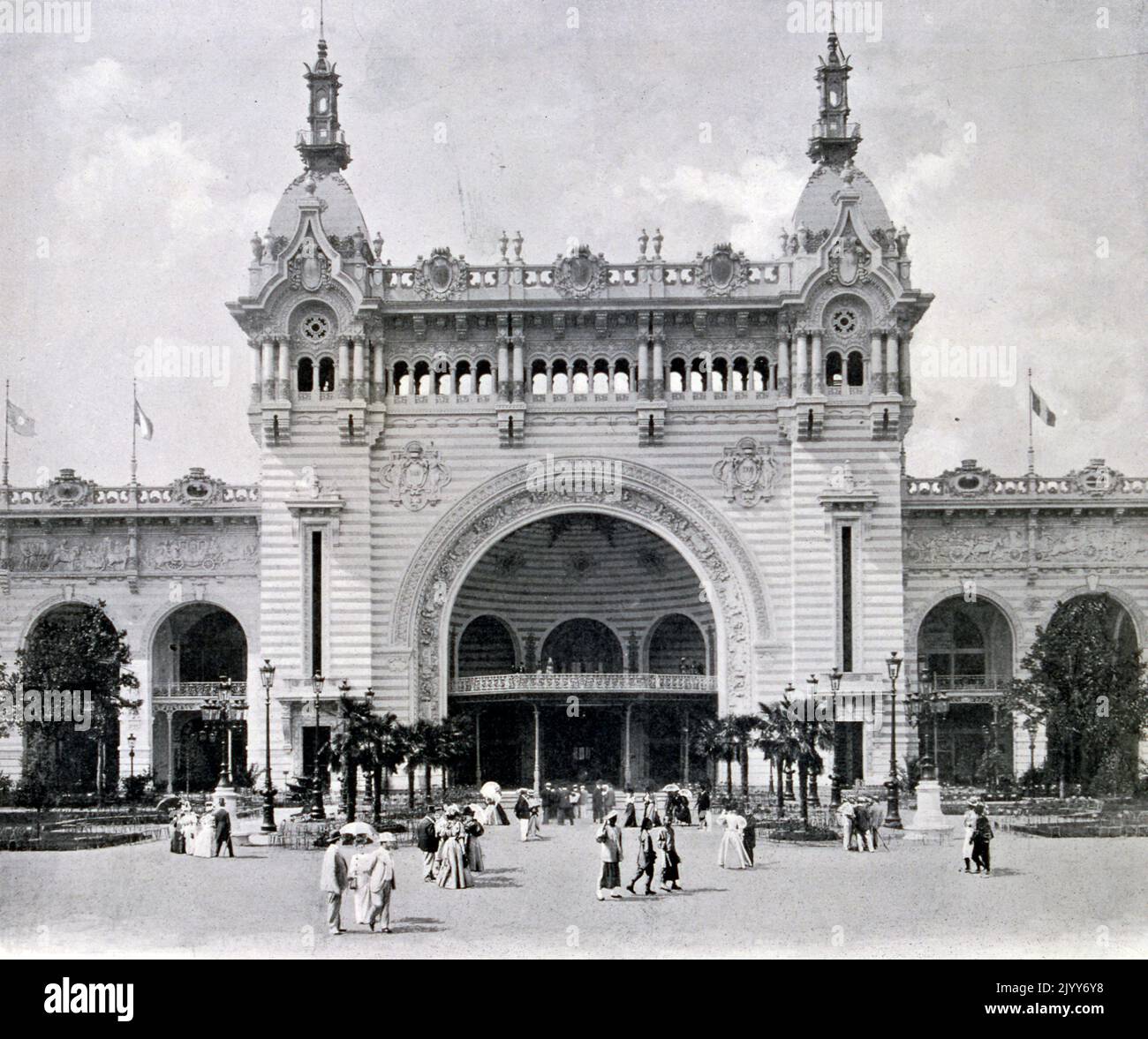 Exposition Universelle (World Fair) Paris, 1900; Black and white ...