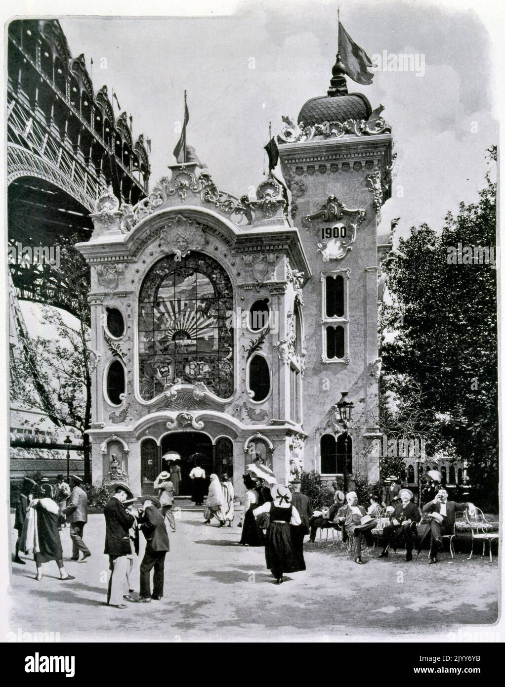 Exposition Universelle (World Fair) Paris, 1900; Black and white ...