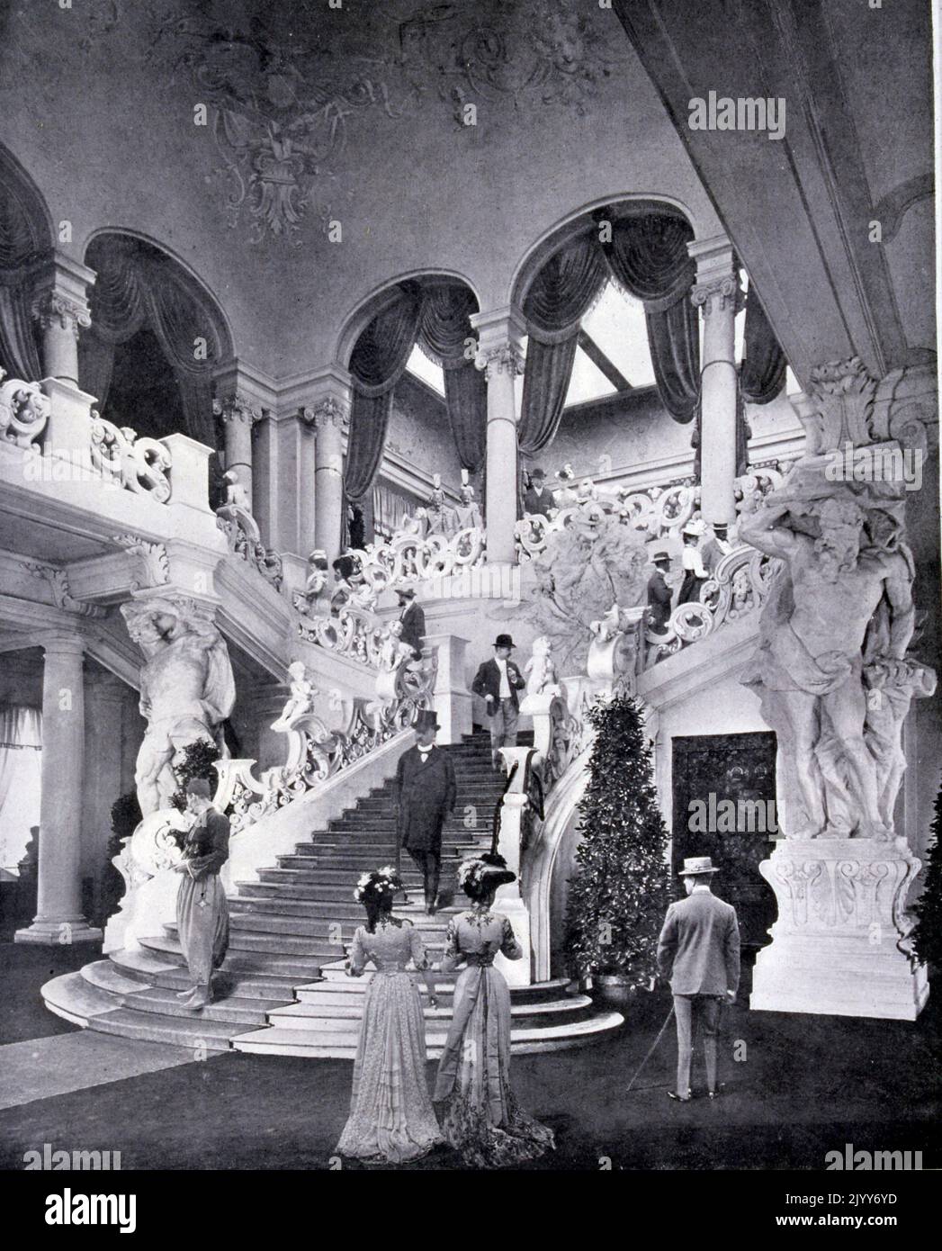 Exposition Universelle (World Fair) Paris, 1900; Black and white ...