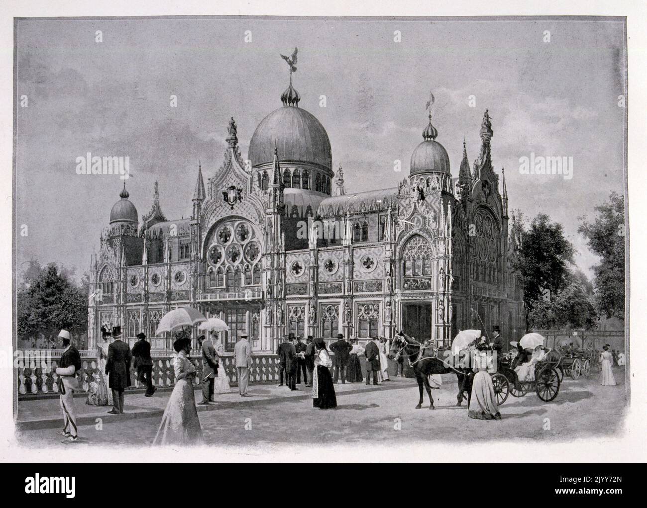 Exposition Universelle (World Fair) Paris, 1900; Black and white ...