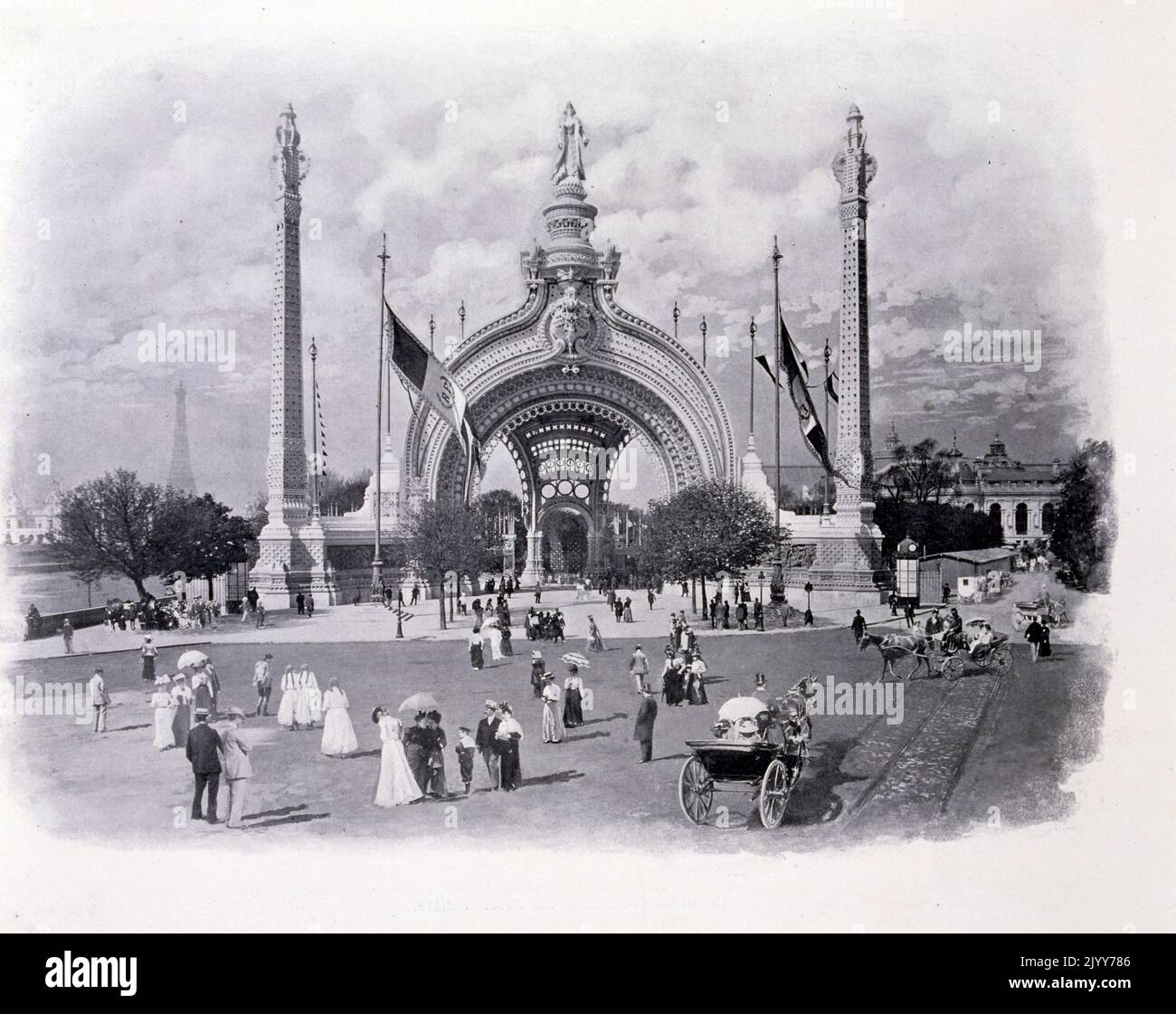 Exposition Universelle (World Fair) Paris, 1900; black and white ...
