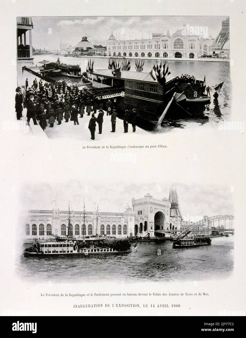 Exposition Universelle (World Fair) Paris, 1900; black and white split ...