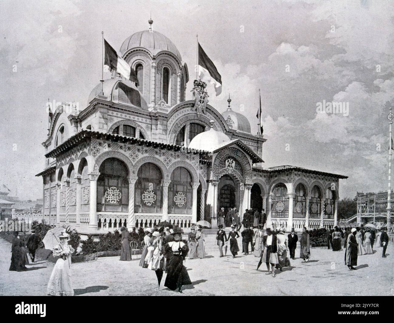 Exposition Universelle (World Fair) Paris, 1900; black and white ...