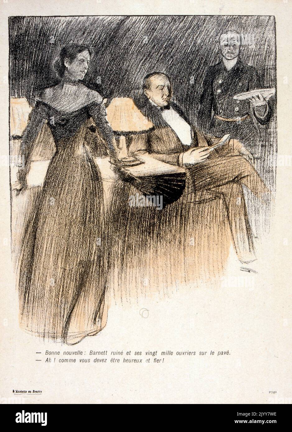In L'Assiette au Beurre satirical magazine; Coloured Illustration of ...