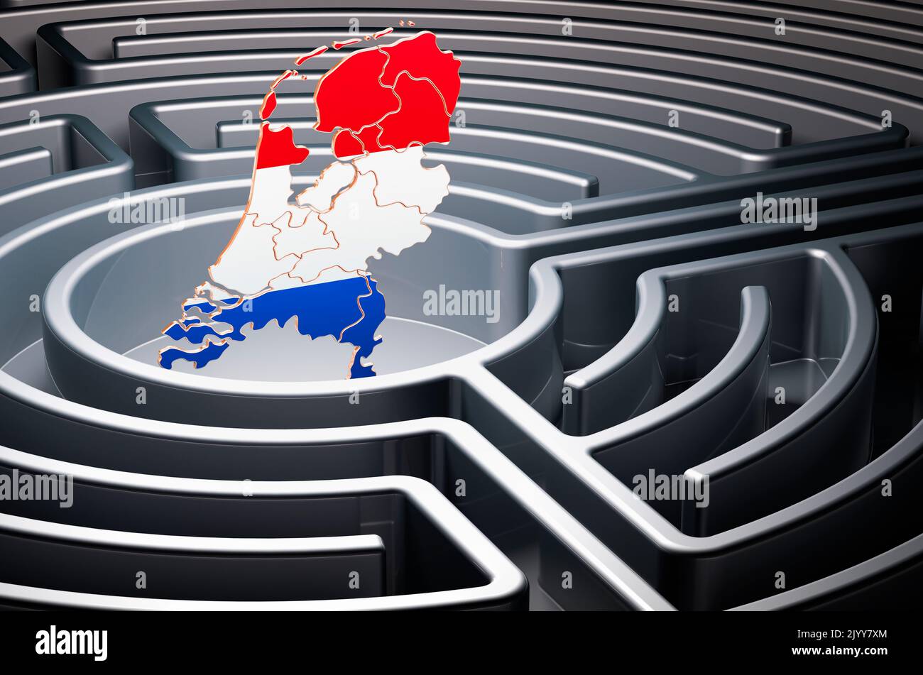 The Netherlands map inside maze, 3D rendering Stock Photo - Alamy