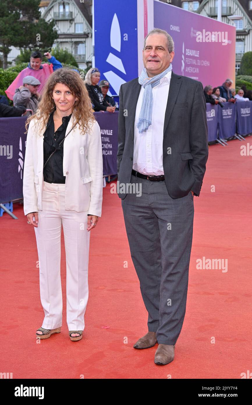 Laurent Vallet and his wife attends the screening of the movie Triangle ...