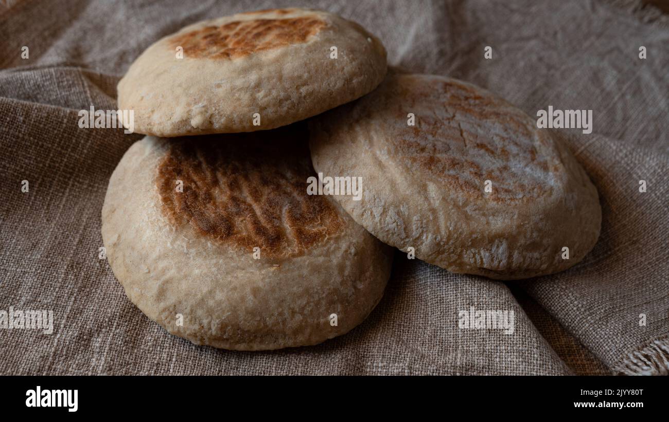Traditional Portuguese bread Bolo Do Caco Stock Photo - Alamy