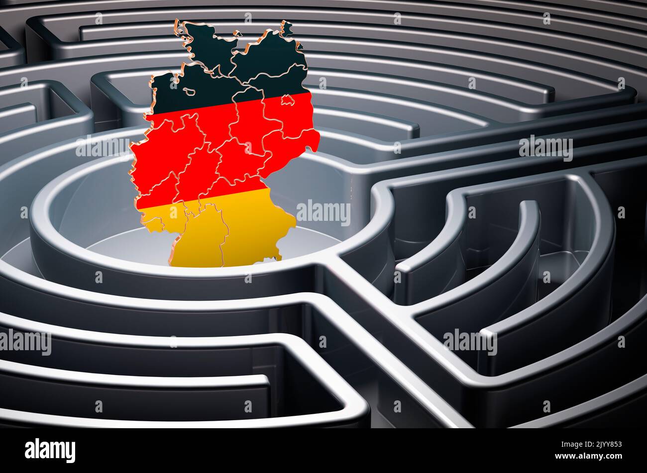 German map inside maze, 3D rendering Stock Photo - Alamy