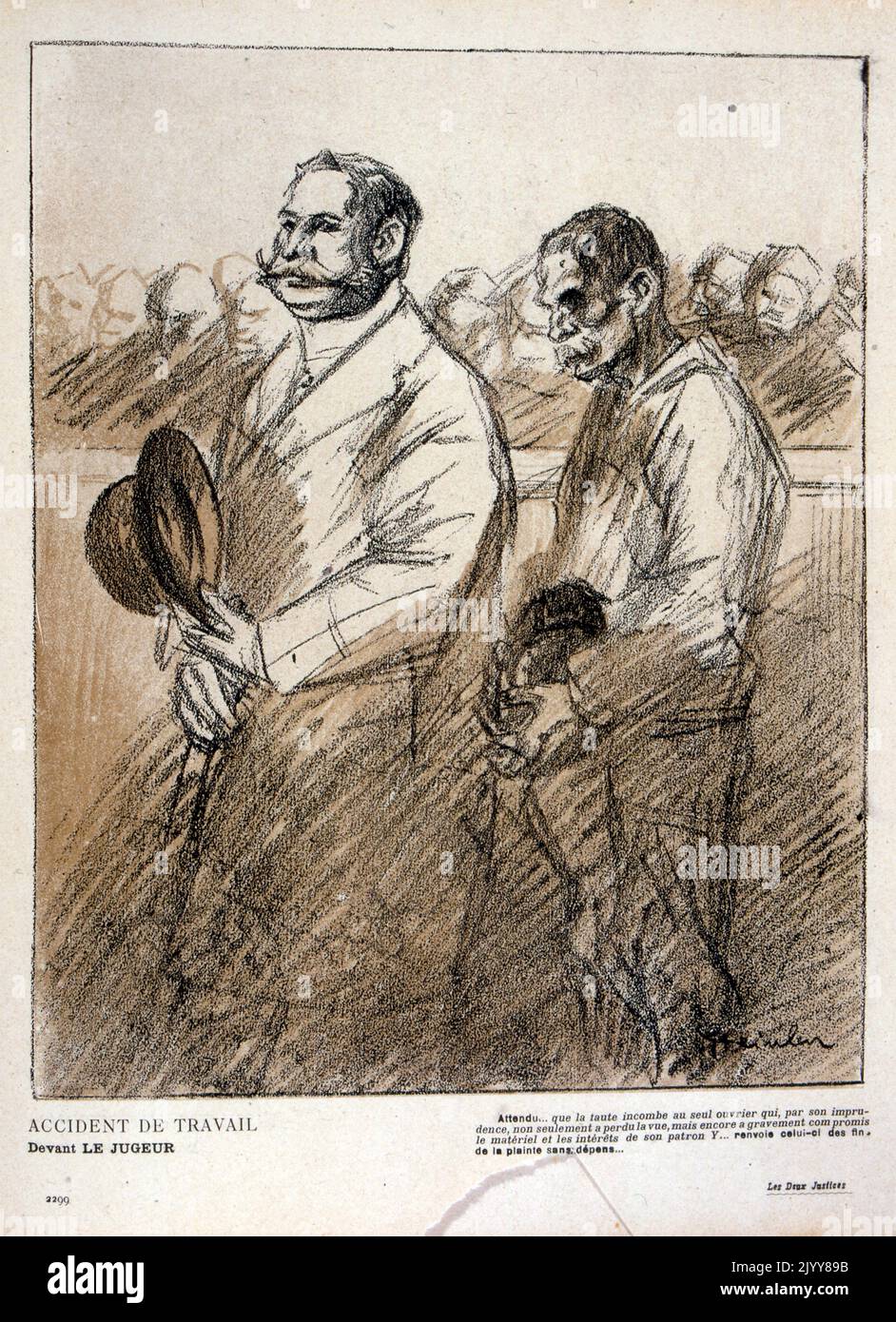 In L'Assiette au Beurre satirical magazine (Les deux justices); colour ...