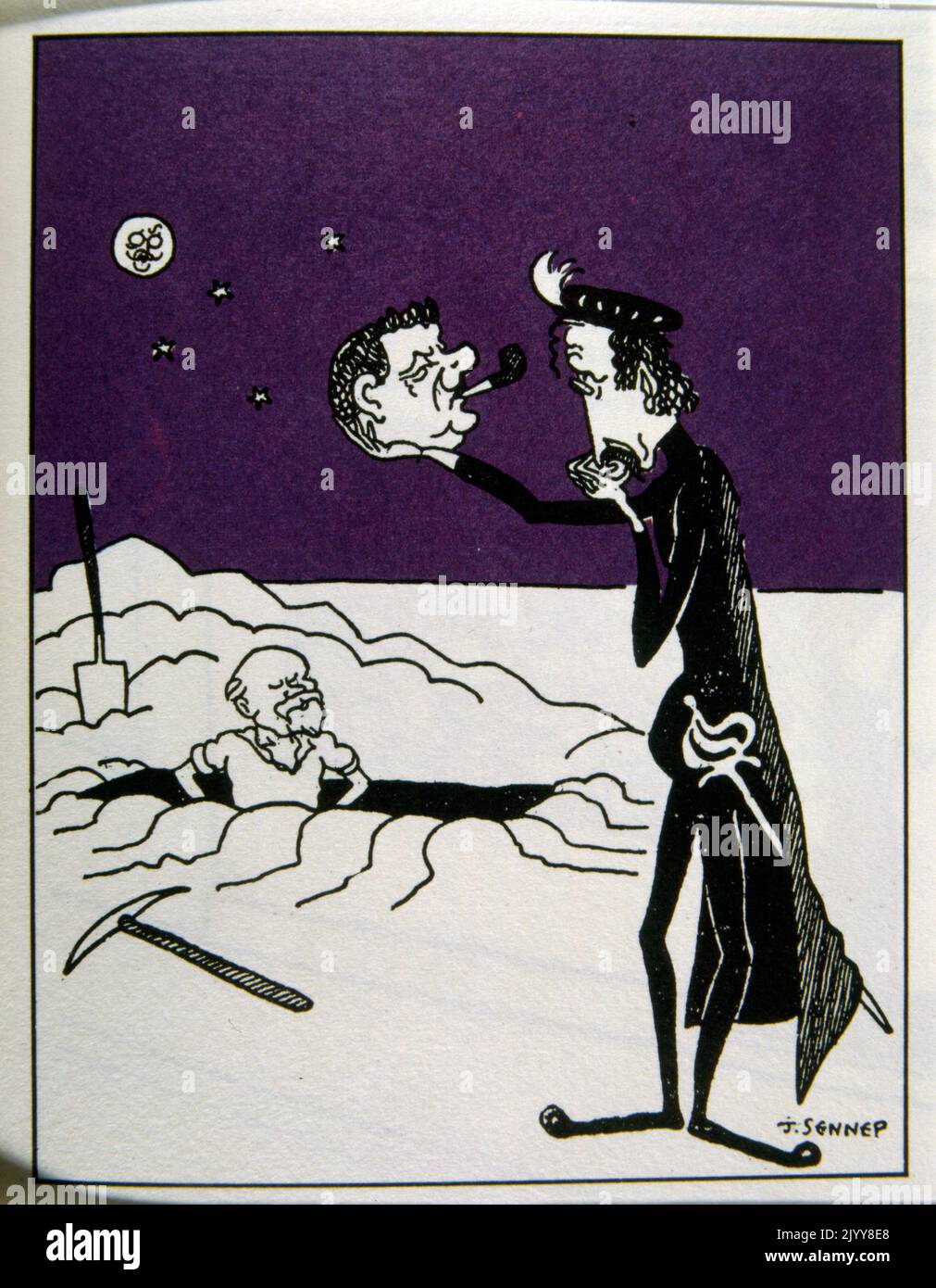 A coloured Illustration of a man holding another man's head smoking a ...