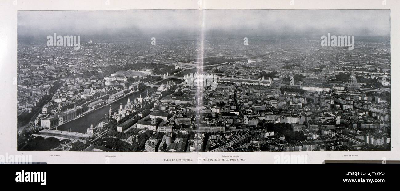 Exposition Universelle (World Fair) Paris, 1889; a black and white ...