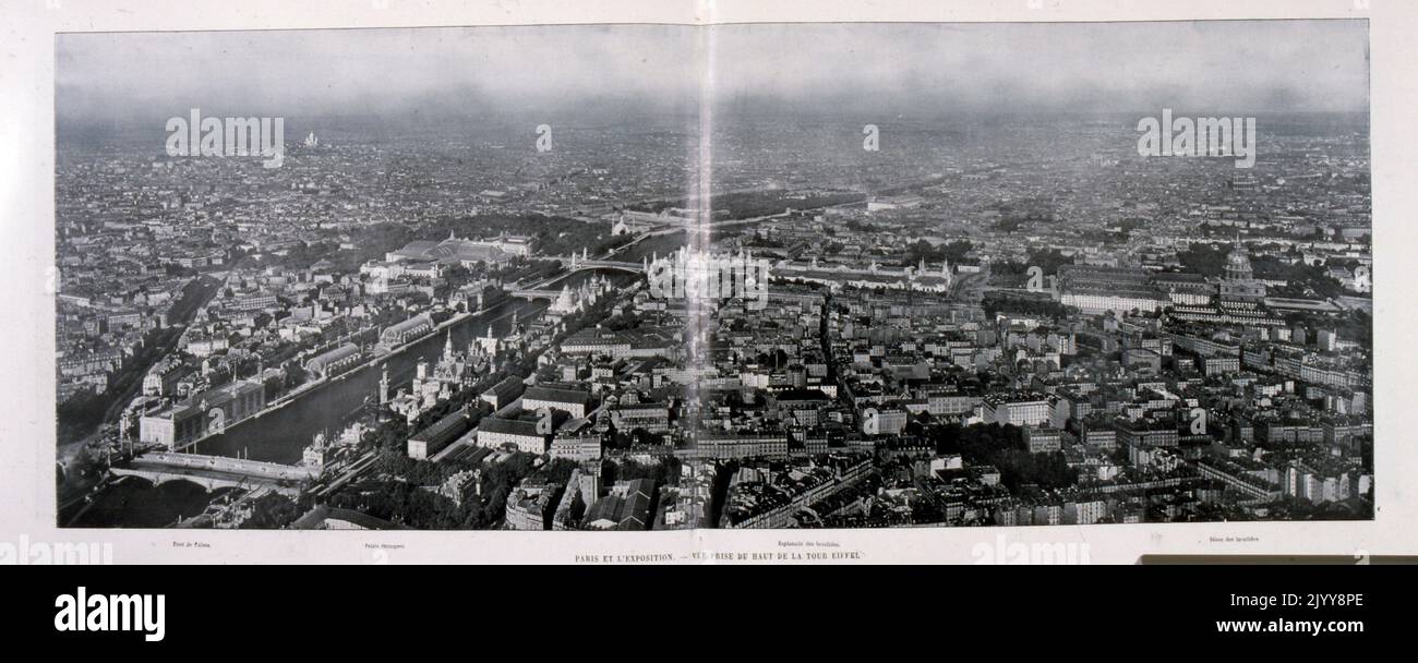 Exposition Universelle (World Fair) Paris, 1889; a black and white ...
