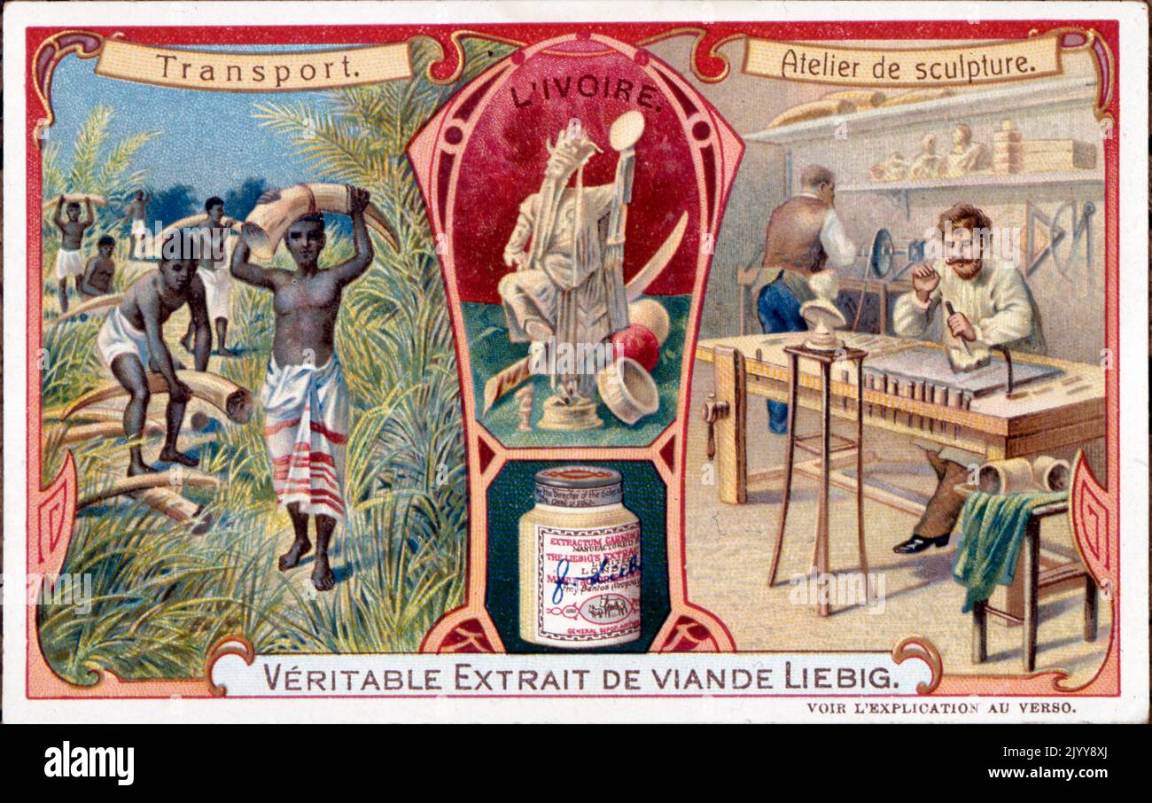 Advertisement for Liebig products; the process of making luxury ...