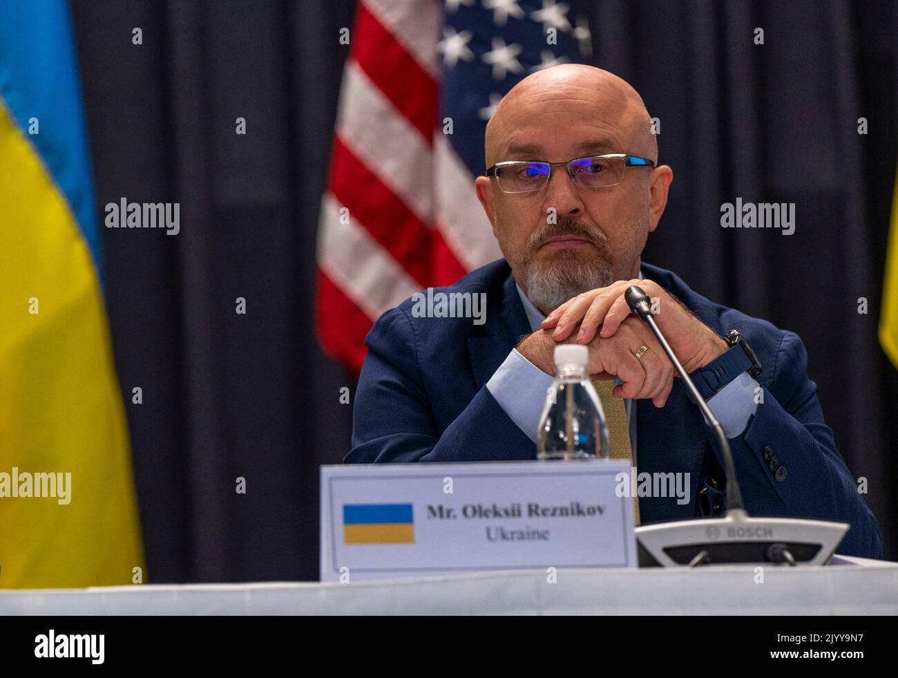 Ukrainian Minister of Defence Oleksii Reznikov and other ministers of ...