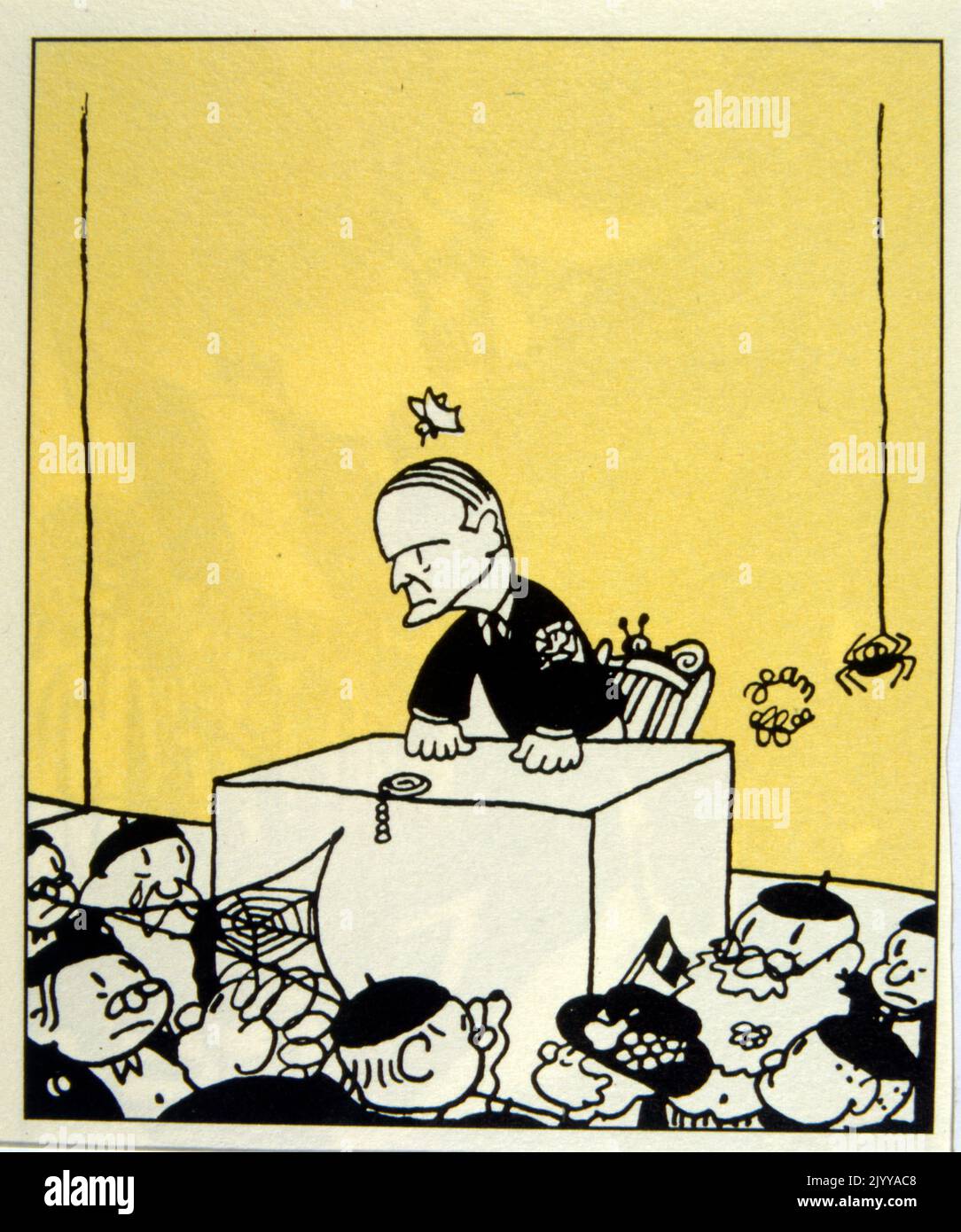 Coloured Illustration of a person of authority addressing an unruly ...