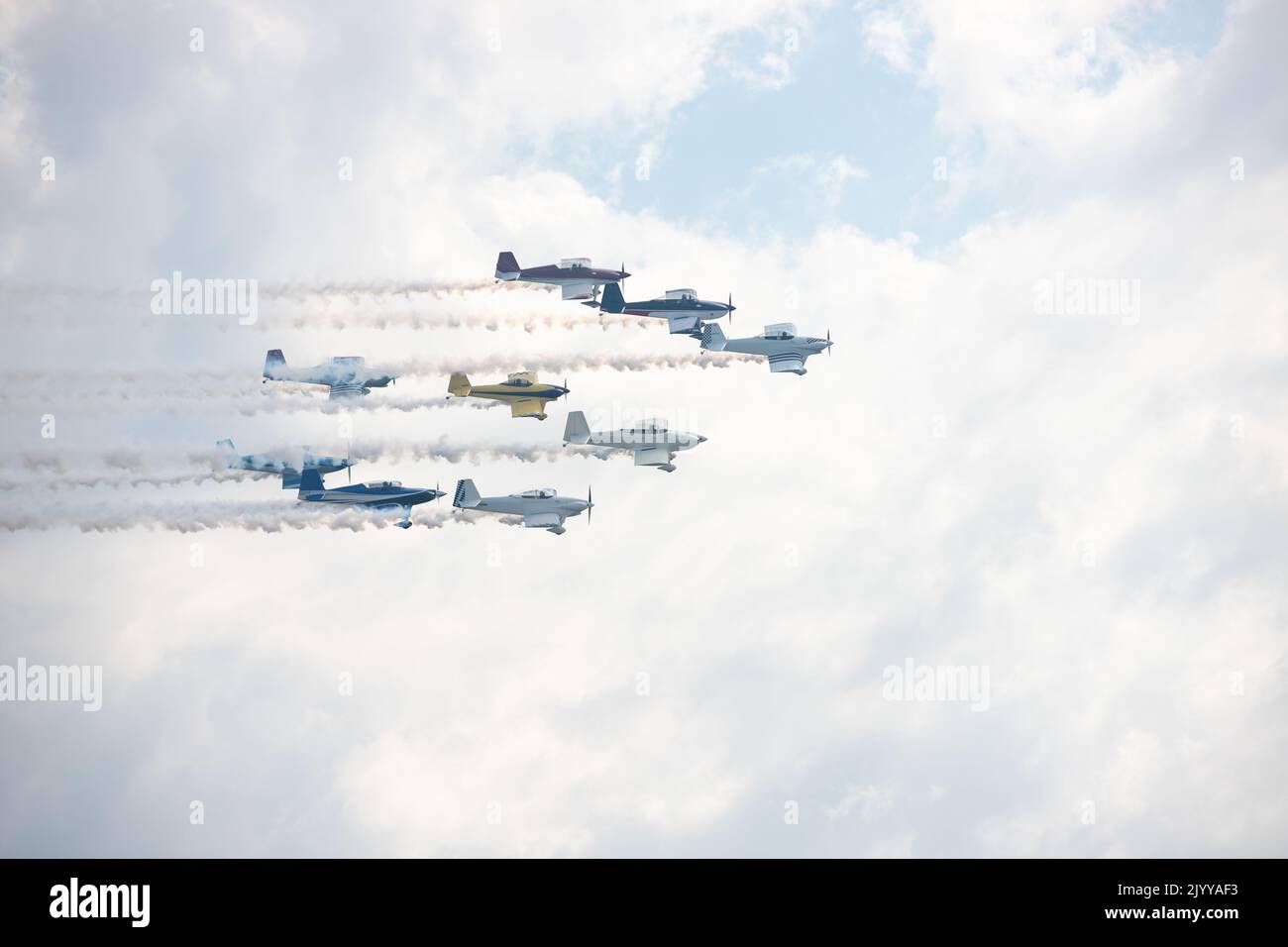 Aviators perform in various airplanes and formations during the Kansas ...