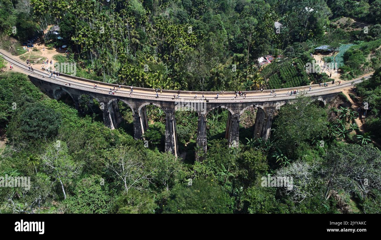 Aerial view of the Demodara nine-arch bridge Stock Photo - Alamy