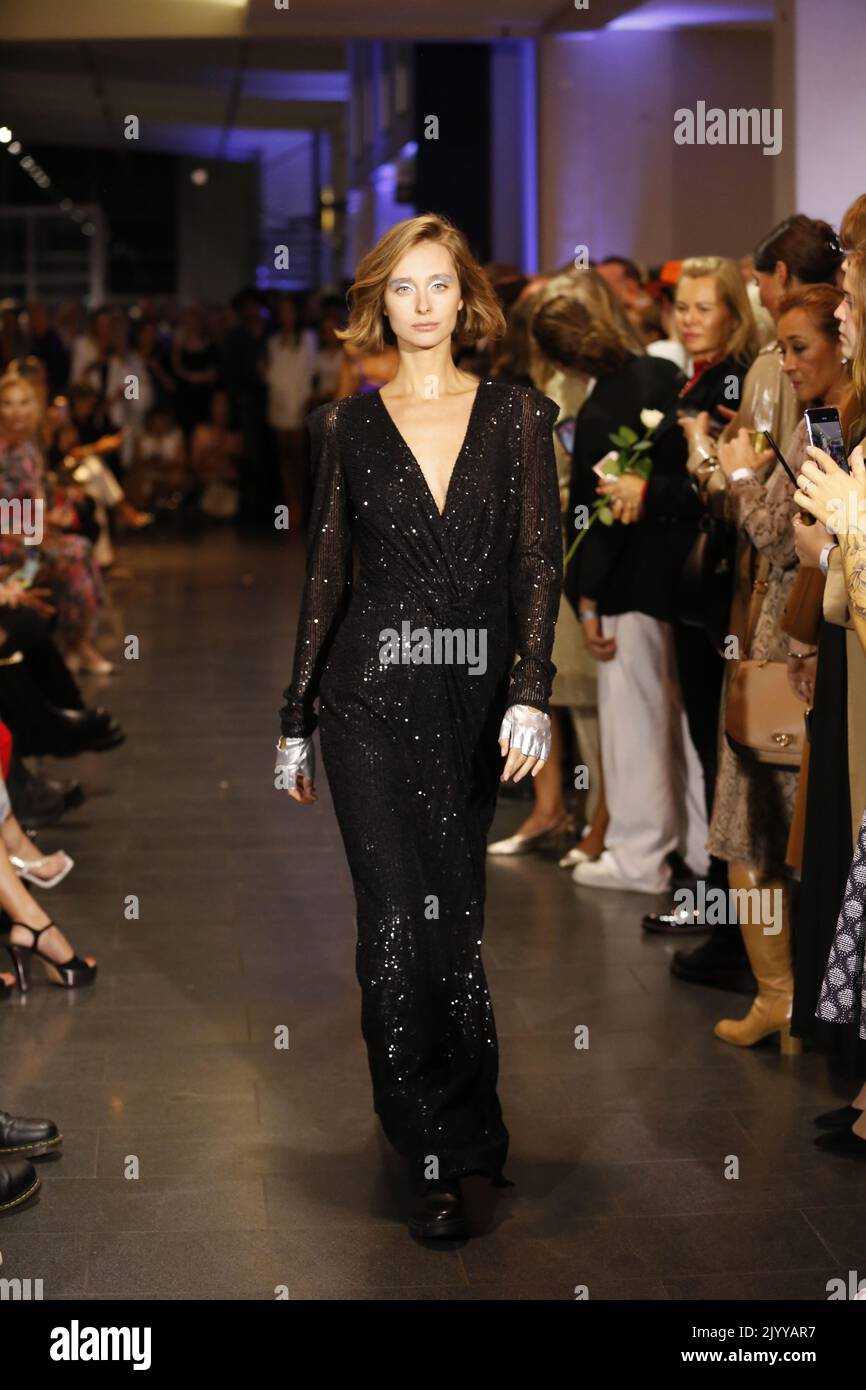 09/08/2022, Berlin, Germany, Models walk the runway at the Fashion show ...