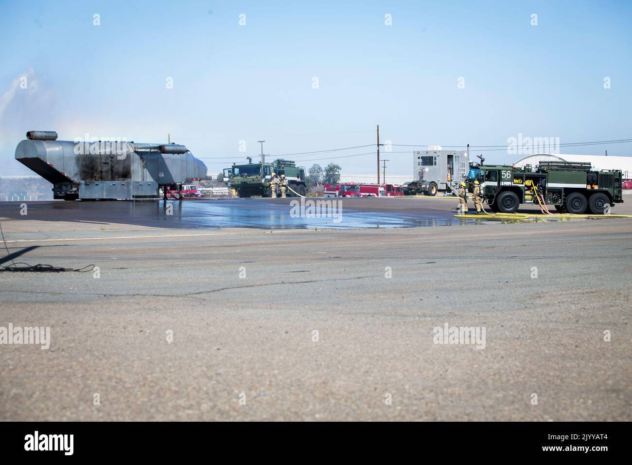 U.S. Marines with Aircraft Rescue and Fire Fighting, Headquarters and ...