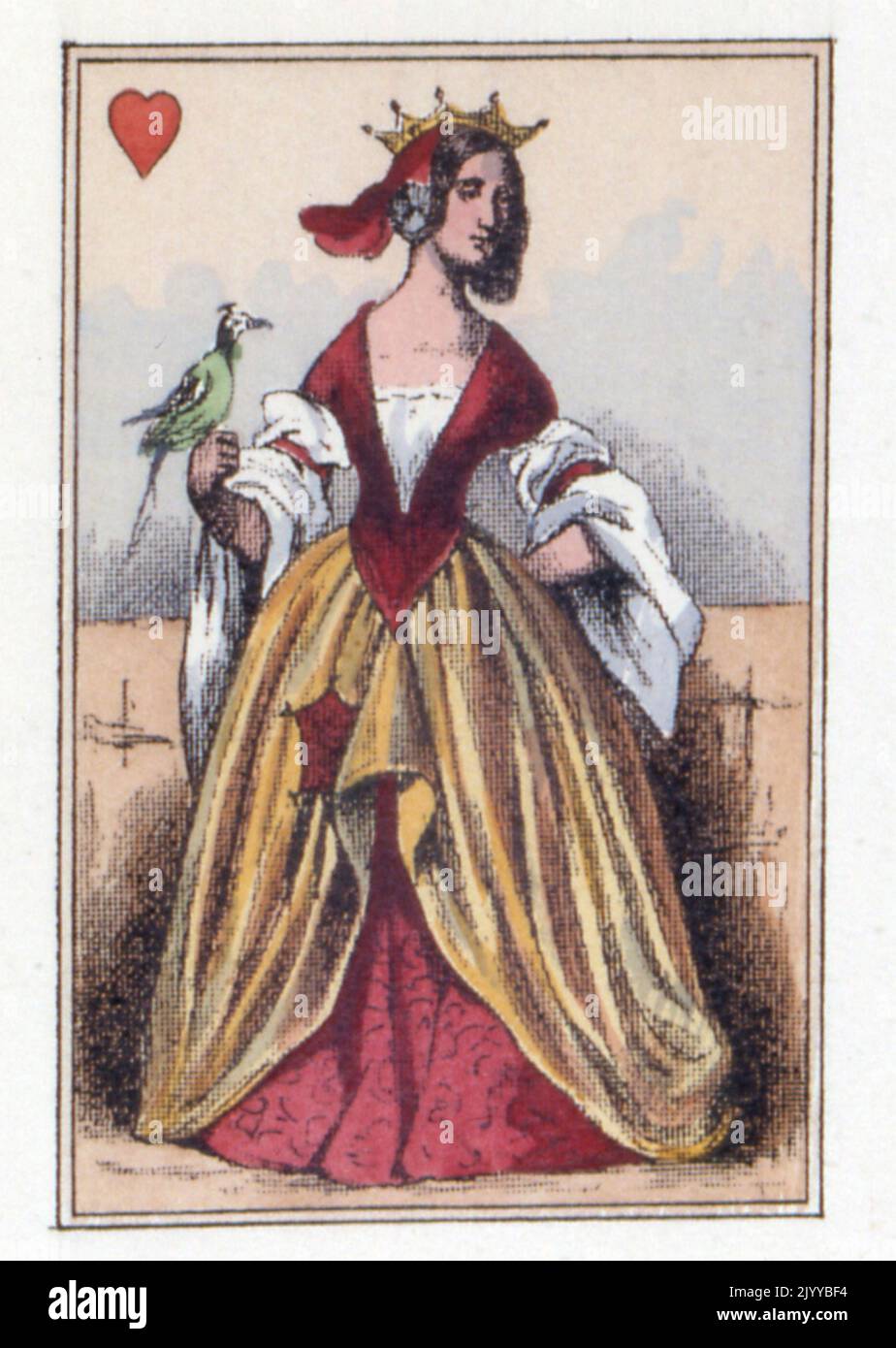 Coloured Illustration of playing cards from the Louis-Philippe era ...