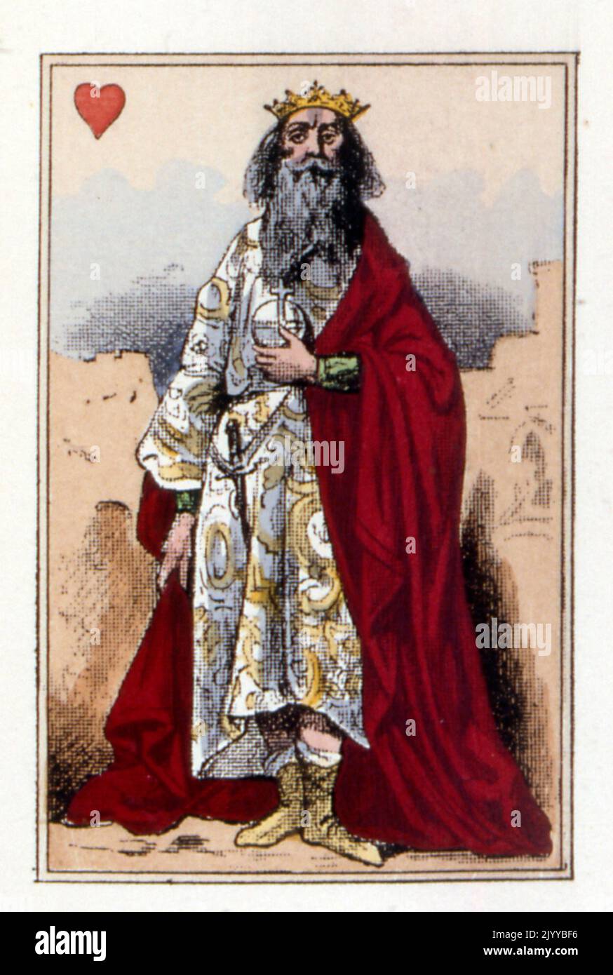 Coloured Illustration of playing cards from the Louis-Philippe era ...