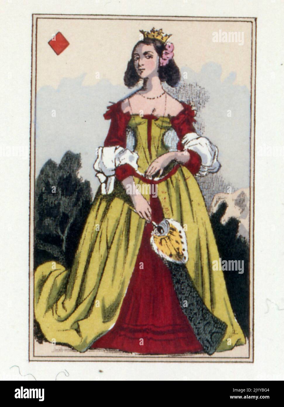 Coloured Illustration of playing cards from the Louis-Philippe era ...