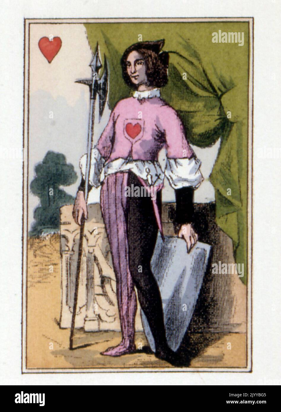 Coloured Illustration of playing cards from the Louis-Philippe era ...