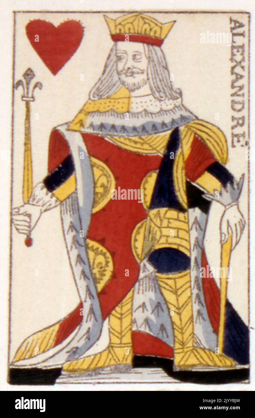 Coloured Illustration of playing card, published by J. Leblond in Paris ...