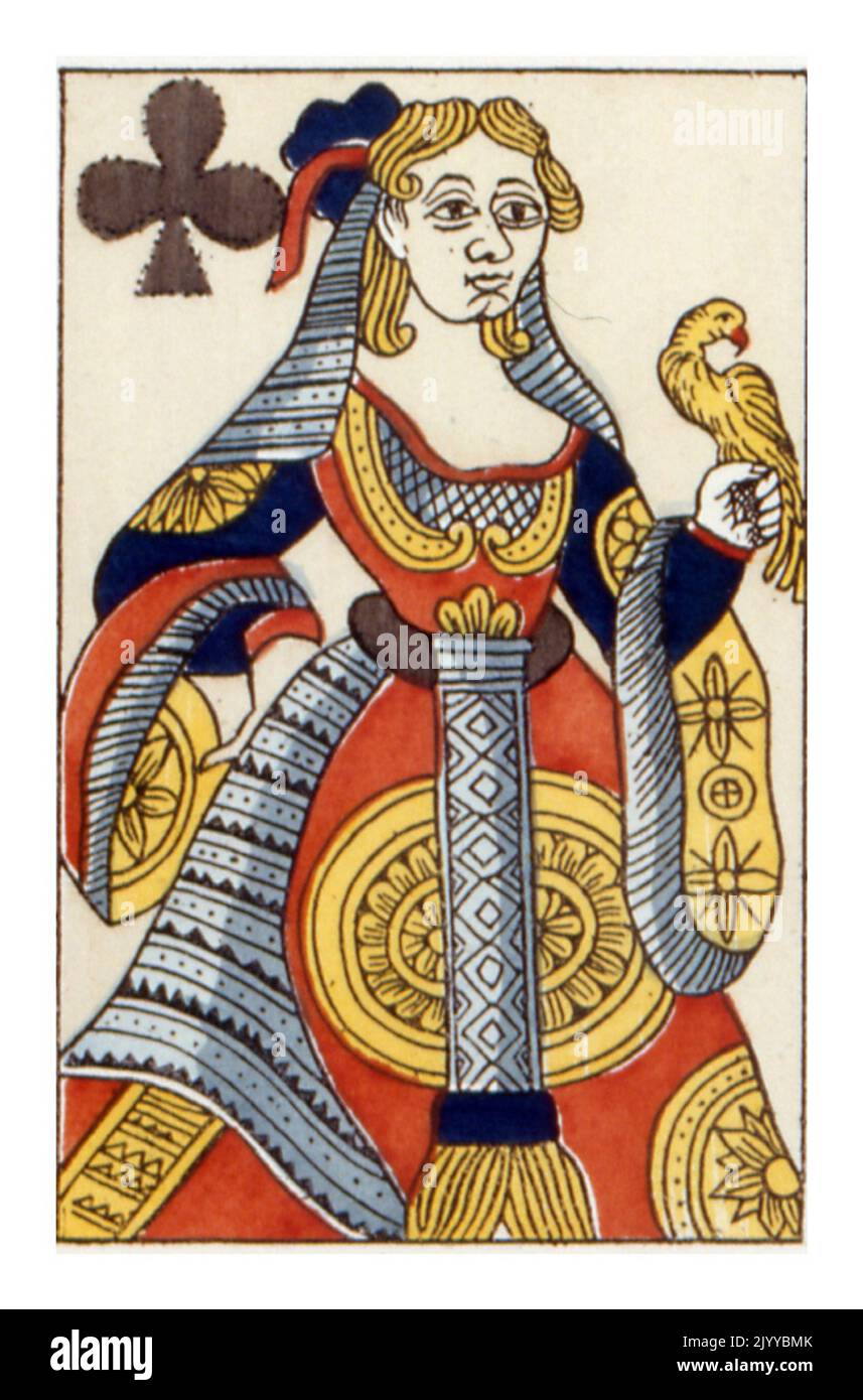 Coloured Illustration of a playing card. 1792 Stock Photo - Alamy