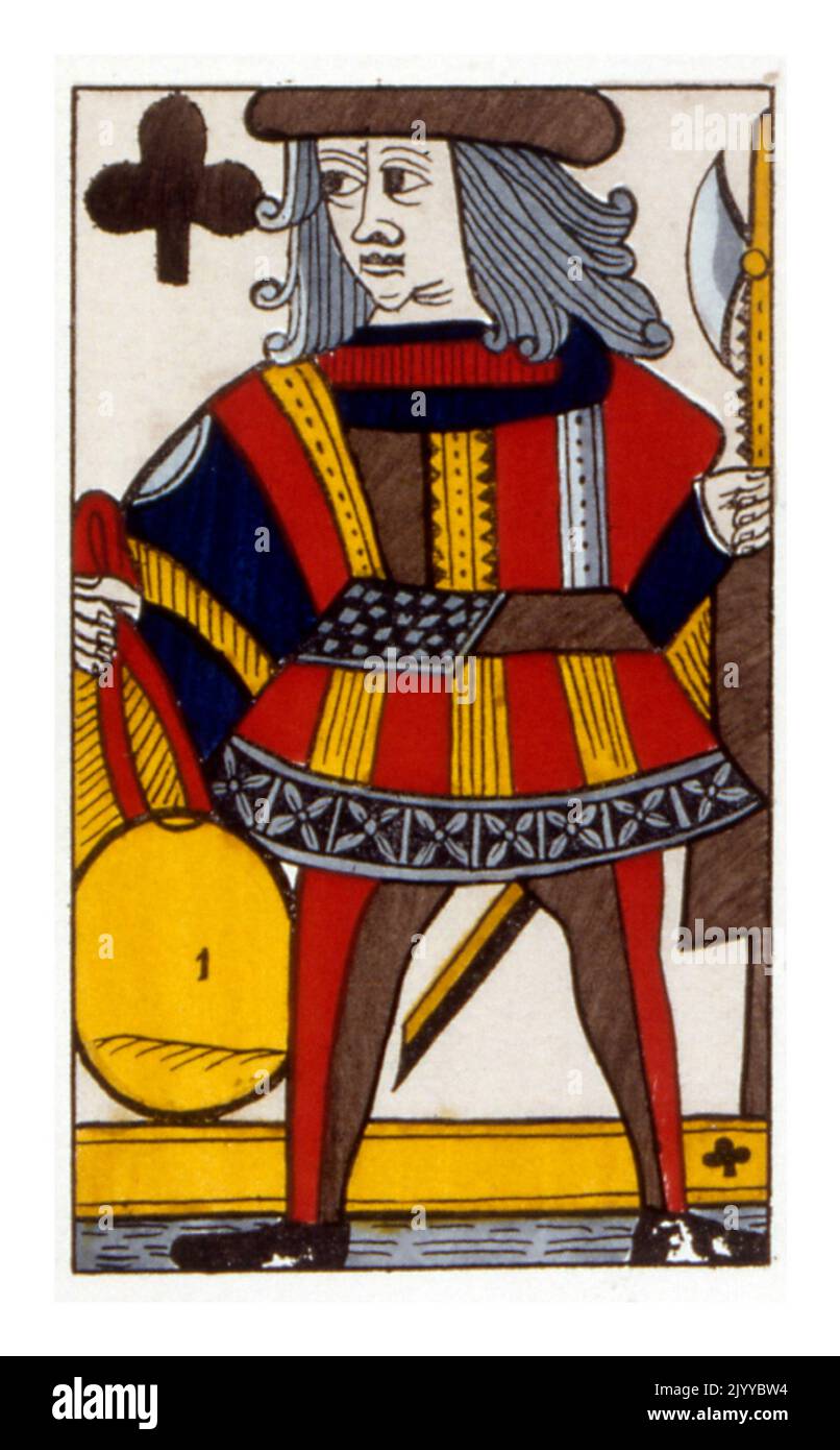 Coloured Illustration of playing card. Edited by Hector of Trois, mid ...