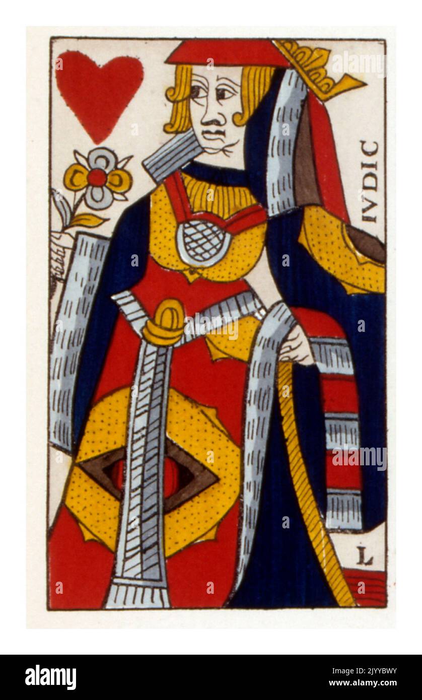 Coloured Illustration of playing card. Edited by Hector of Trois, mid ...