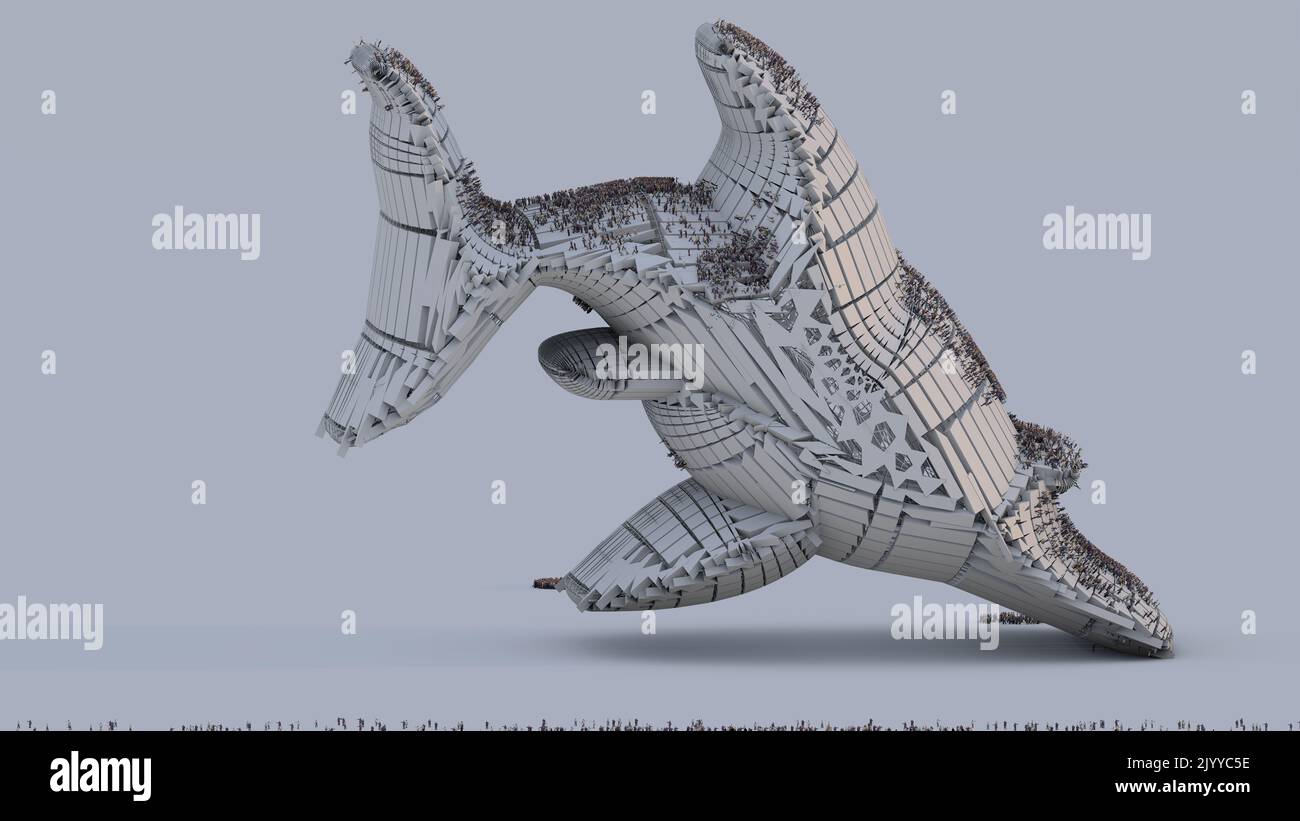 A 3D Illustration of a modeled architectural structure of a cretaceous ...