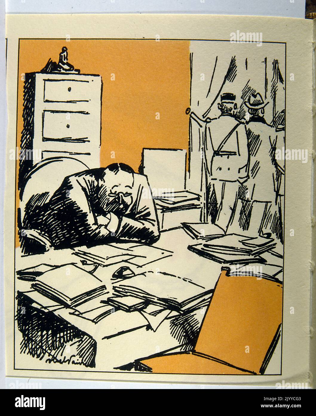 Man slumped over desk hi-res stock photography and images - Alamy