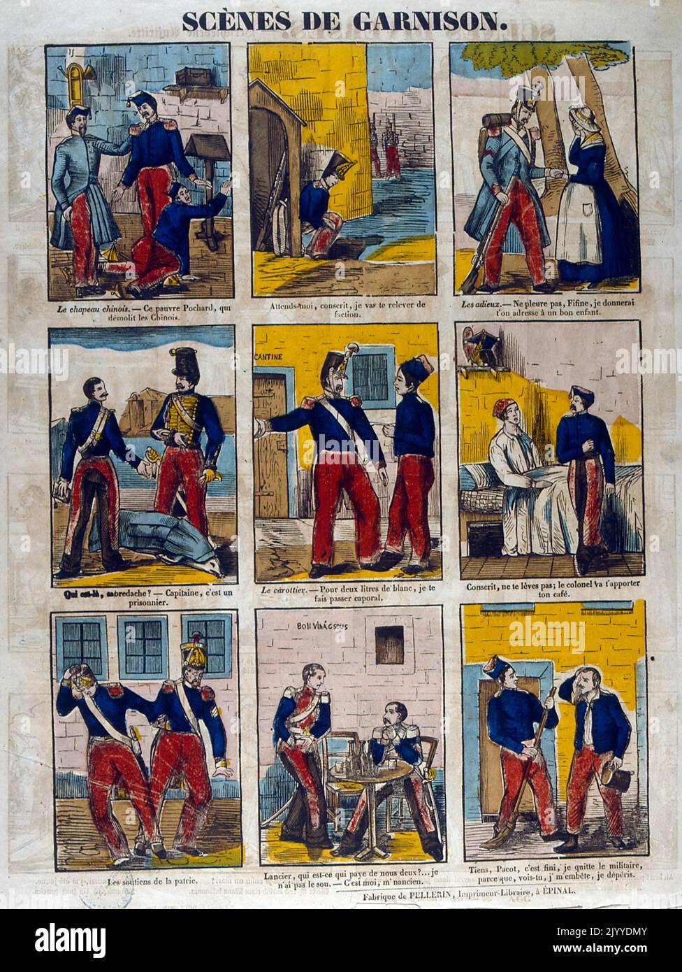 Coloured Cartoon depicting members of a garrison Stock Photo - Alamy