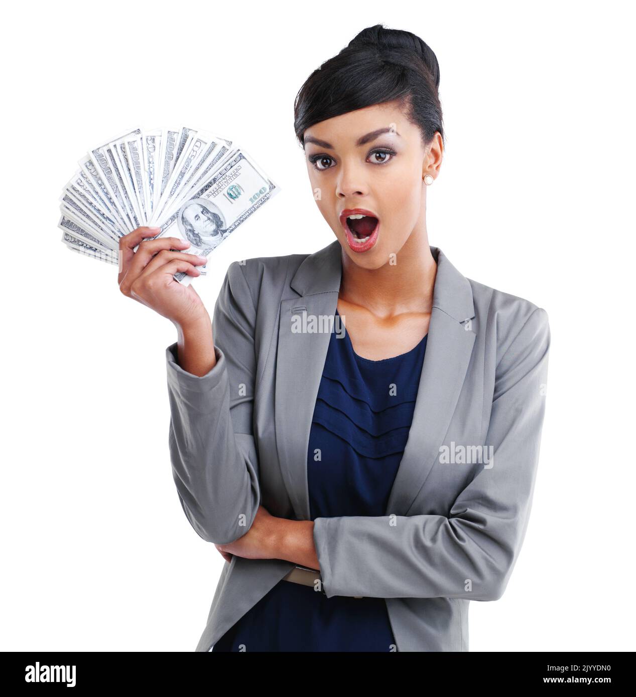 Woman suit cash one person hi-res stock photography and images - Alamy