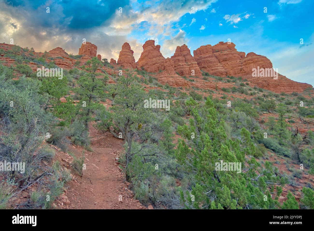 The spires of the Cockscomb Butte in Sedona Arizona viewed from the ...