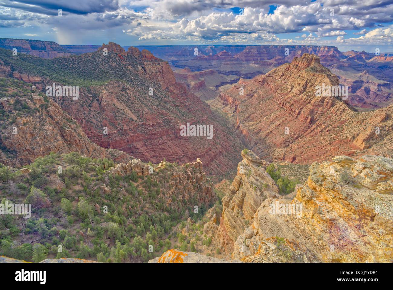 A deep chasm between the Sinking Ship on the left and Coronado Butte on ...