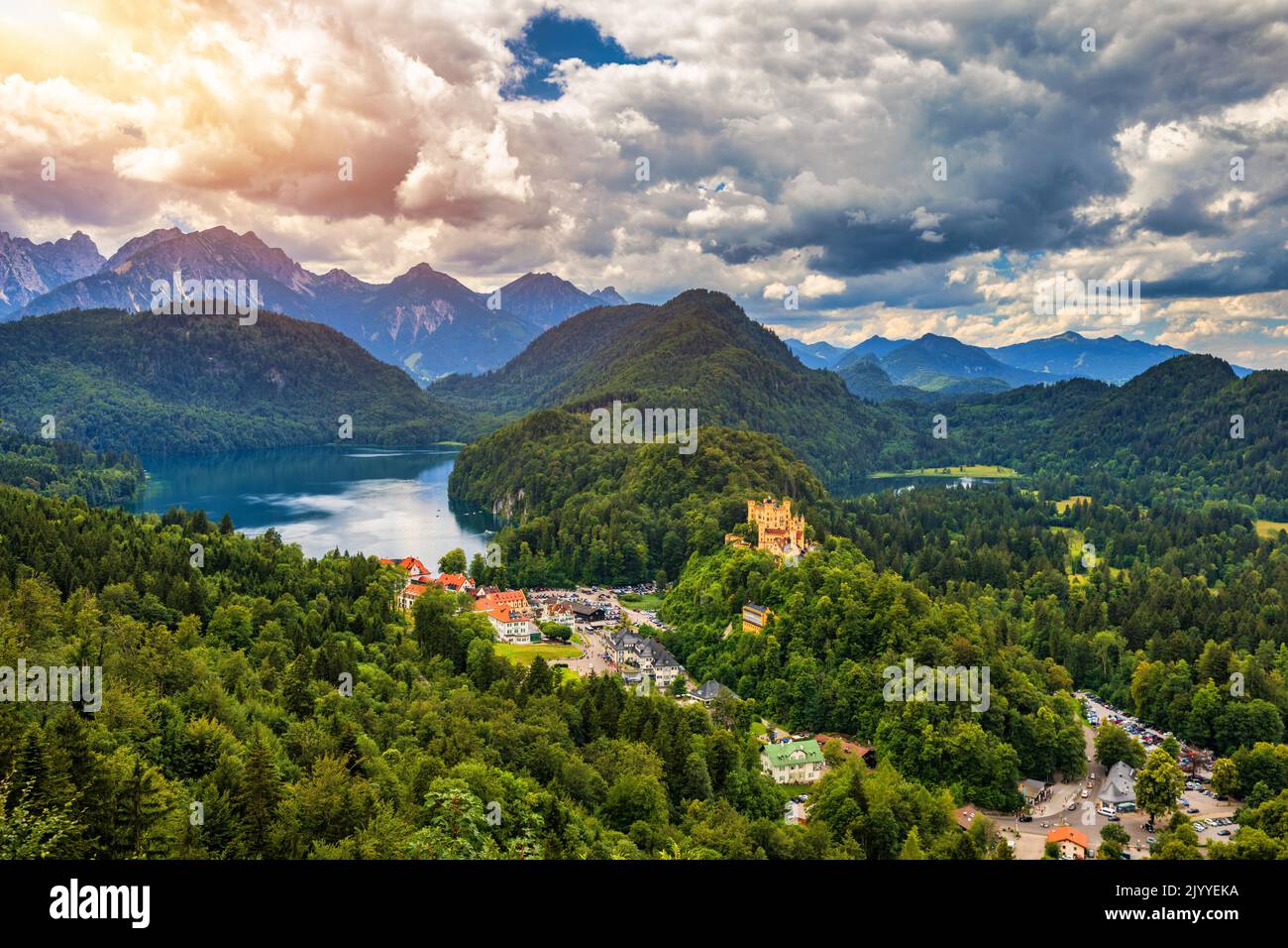 Hohenschwangau Castle near Fussen, Bavaria, Germany. Palace of king ...